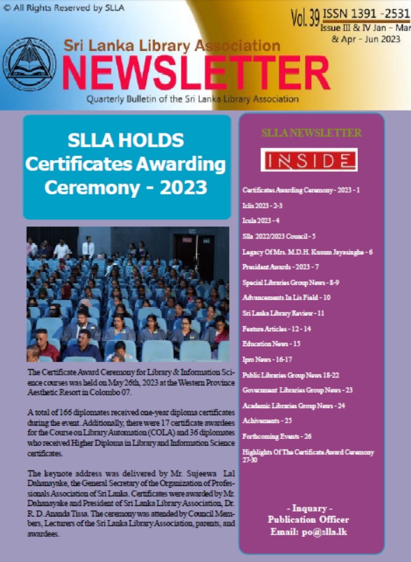 Sri Lanka Library Association - HOME